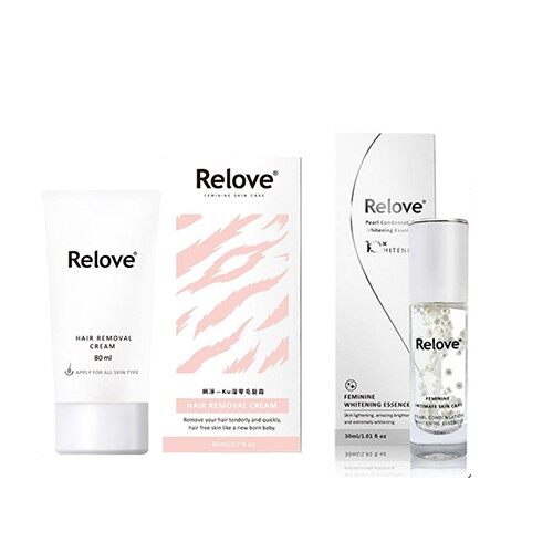 ☁Relove Hair Removal Cream 瞬净-Ku溜零毛发霜 80g Repair Soothing Moisture Gel 舒润 - 私密镇定舒缓保湿凝胶 40ml ...