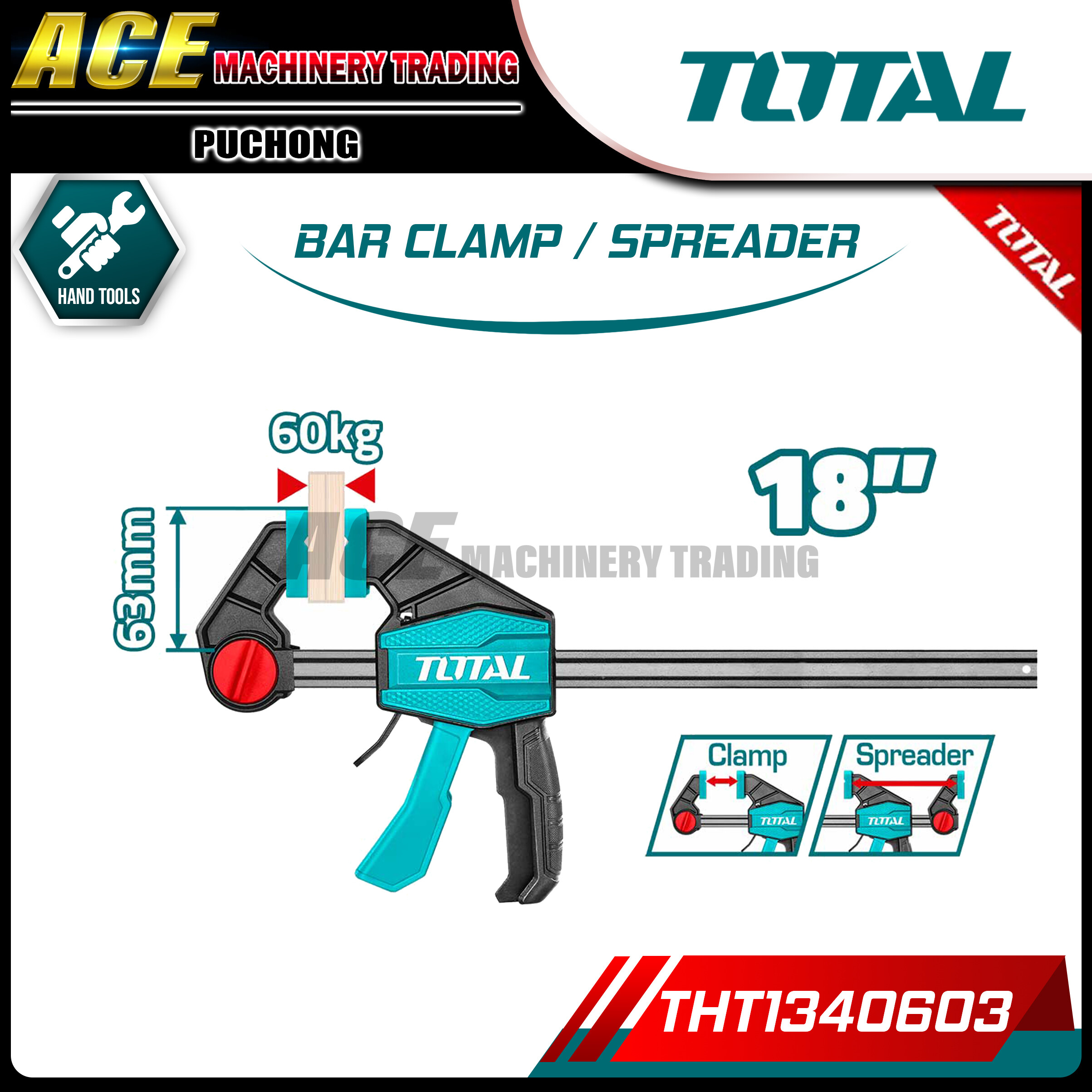 [ TOTAL ] (6"12"18") Quick Bar Clamps THT1340601 /THT1340602 ...