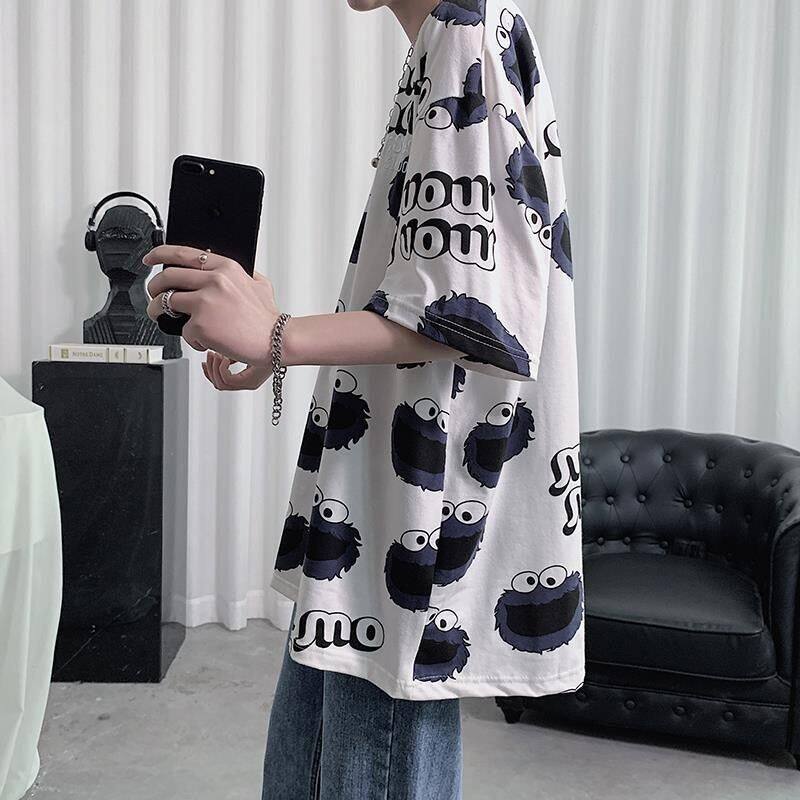 DeDer เสื้อยืดแขนสั้นพิมพ์ลายสำหรับผู้ชาย,เสื้อครึ่งแขนสไตล์เกาหลี ...