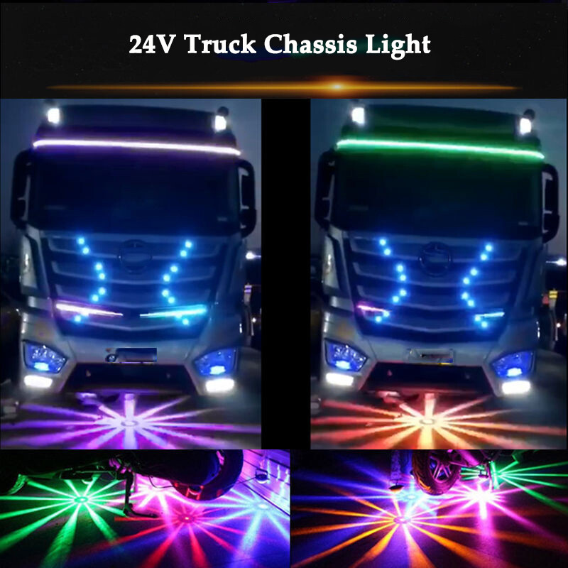 1PCS 24V Truck Chassis Lights LED Strobe Driving Laser Fog Lamp Parking ...