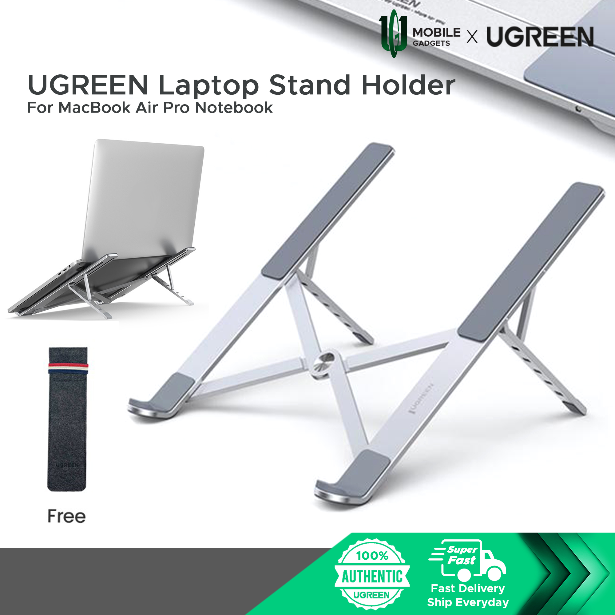 UGREEN Laptop Stand Holder Notebook Adjustable Foldable Aluminum Laptop ...