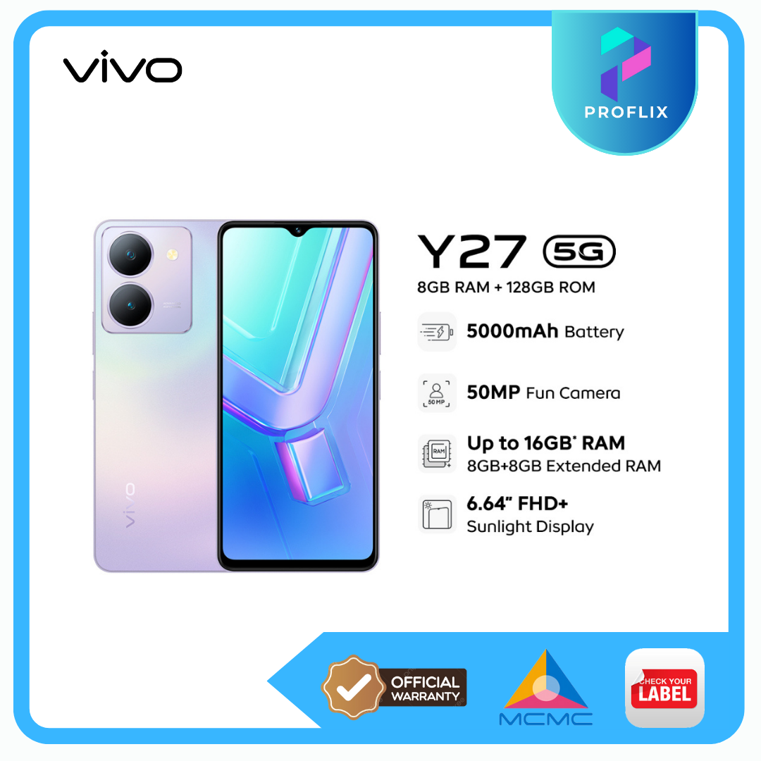 Vivo Y27 5G Smartphone | 8GB+8GB Extended RAM + 128GB ROM | 5000mAh Battery | 50MP Fun Camera ...