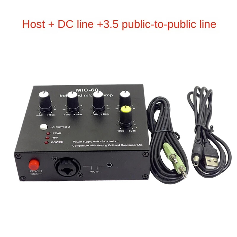 Condenser Microphone Amplifier Music Audio Amplifier MIC-60 With 48V ...