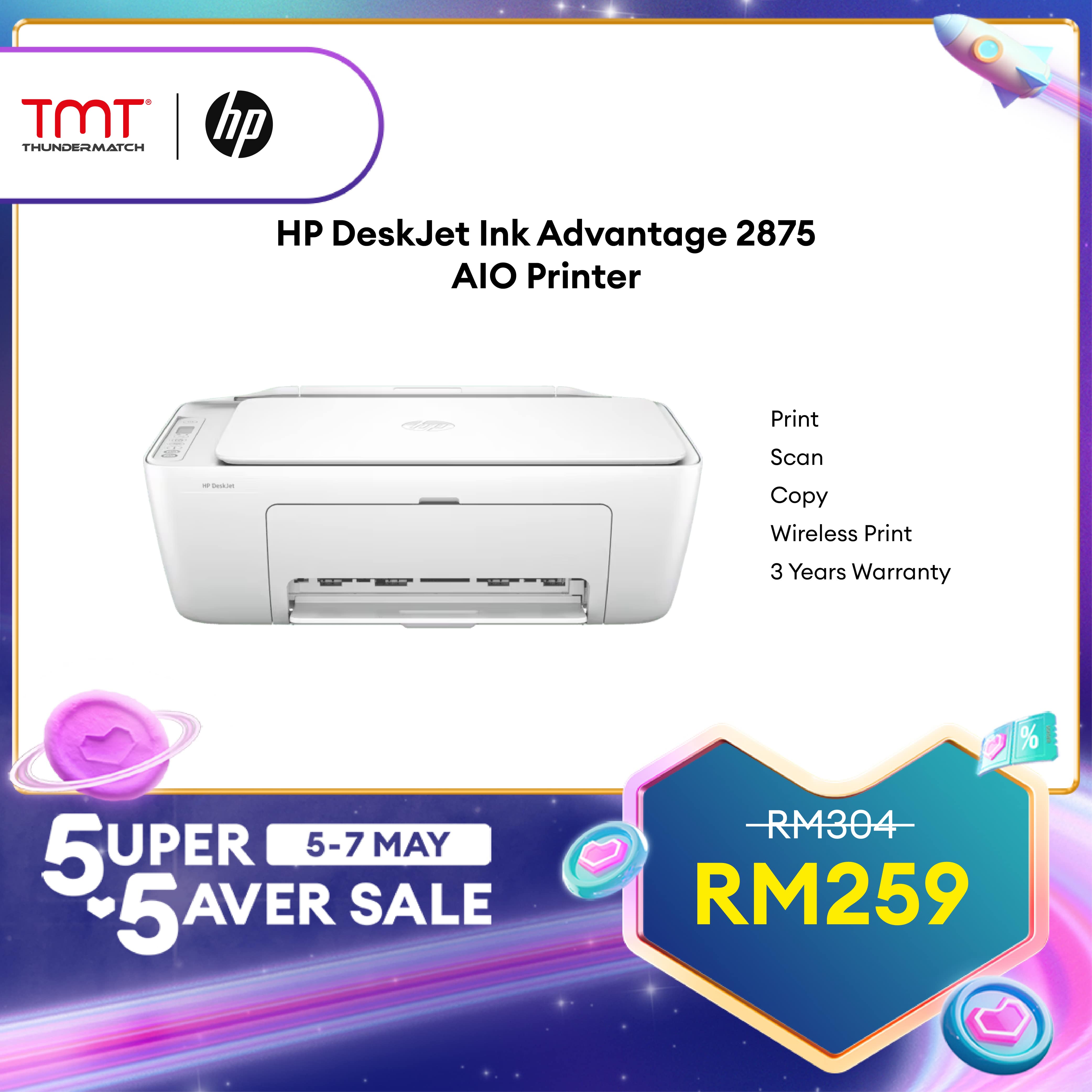 HP DeskJet Ink Advantage 2875 AIO Printer | Wireless Print & Scan ...