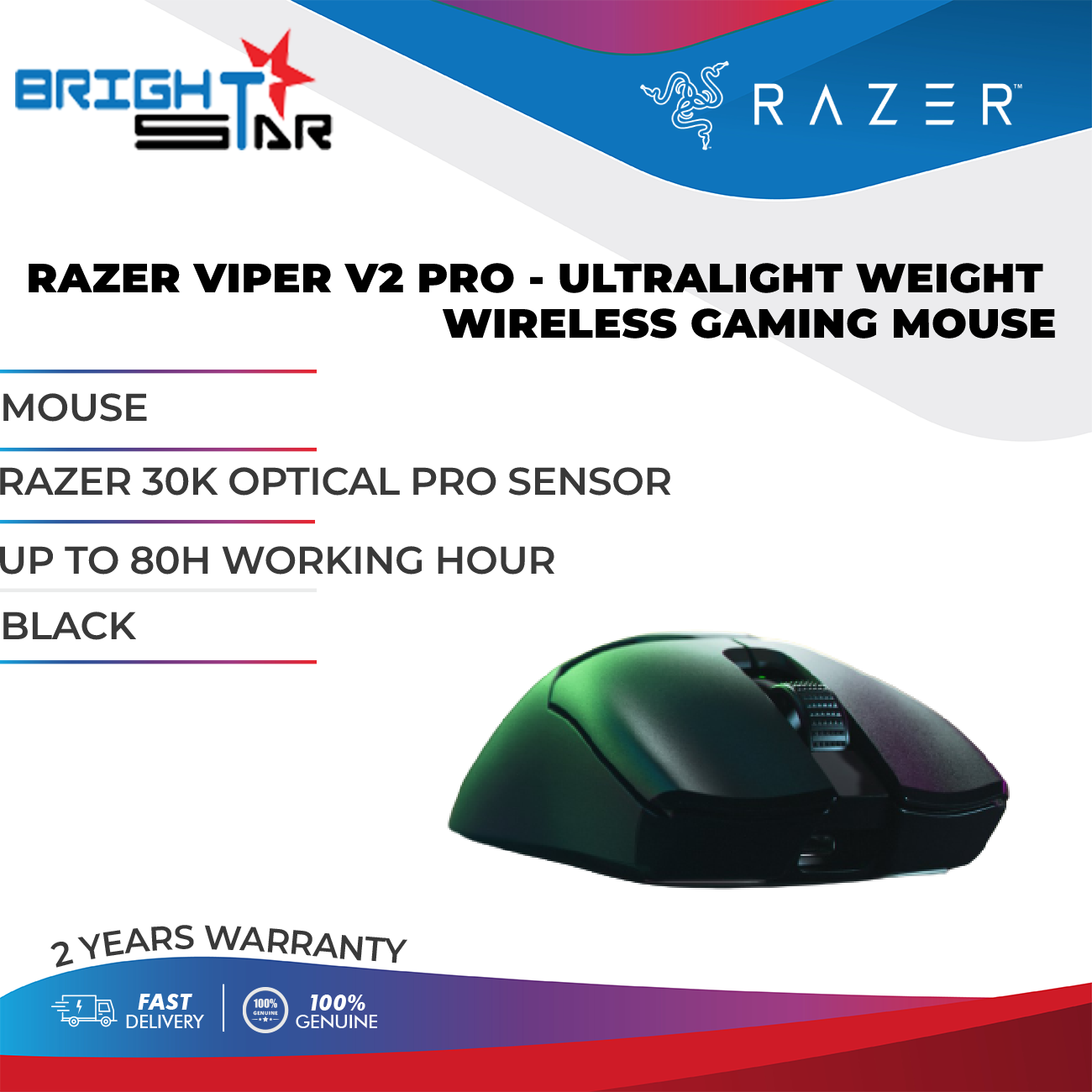 RAZER VIPER V2 PRO - ULTRALIGHT WEIGHT WIRELESS GAMING MOUSE / RAZER ...