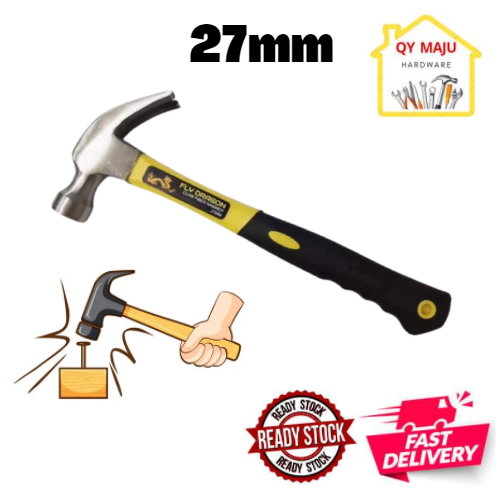 Fiberglass Claw Hammer 27mm / Tukul Besi/ Penukul/ Fiber Hammer | Lazada
