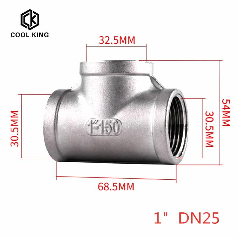 DN8DN15DN40 malemaleFemale Threaded 3 Way Tee T Pipe Fitting 14 12 34 1 1-14 1-12BSP Threaded ...