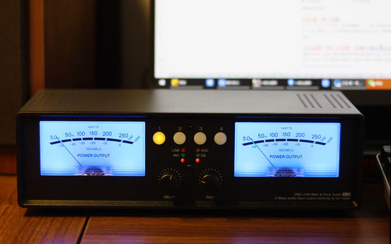 4-IN-1-OUT Switcher Sound Music Level Indicator VU2 MIC With LINE Dual ...