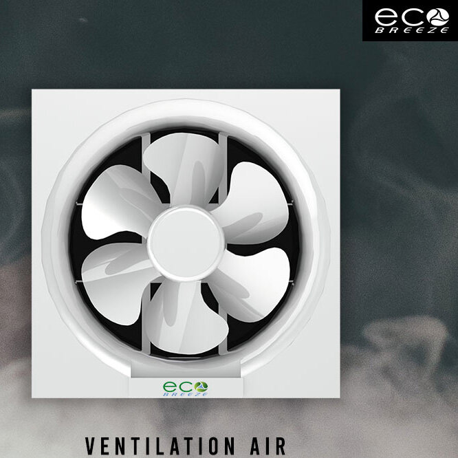 Eco Breeze Ventilation Ventilator Exhaust Extractor Wall Fan (White) EB ...