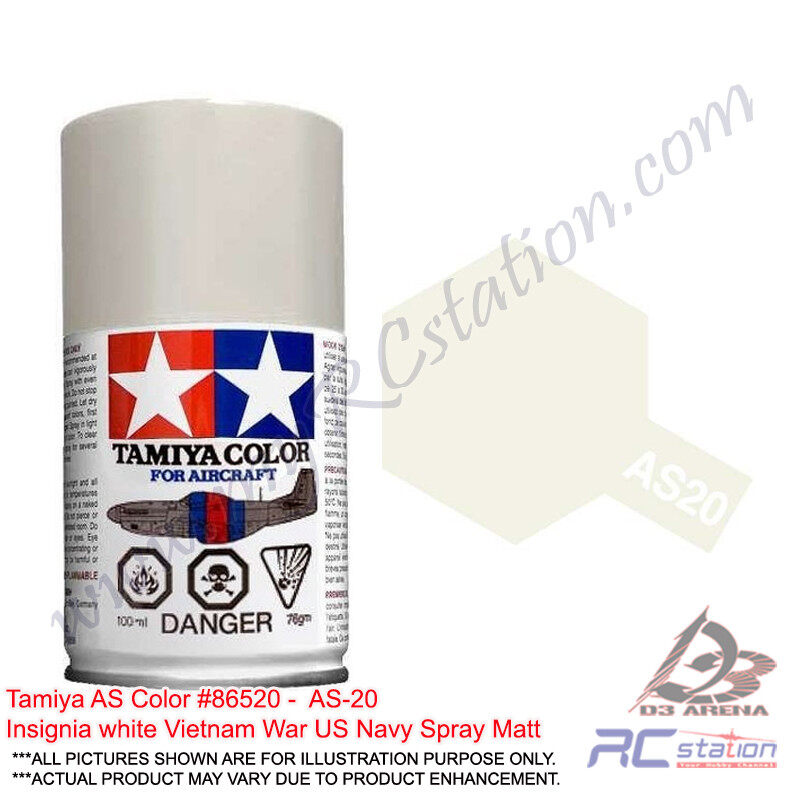 Tamiya AS Color #86520 - AS-20 Insignia white Vietnam War US Navy Spray ...