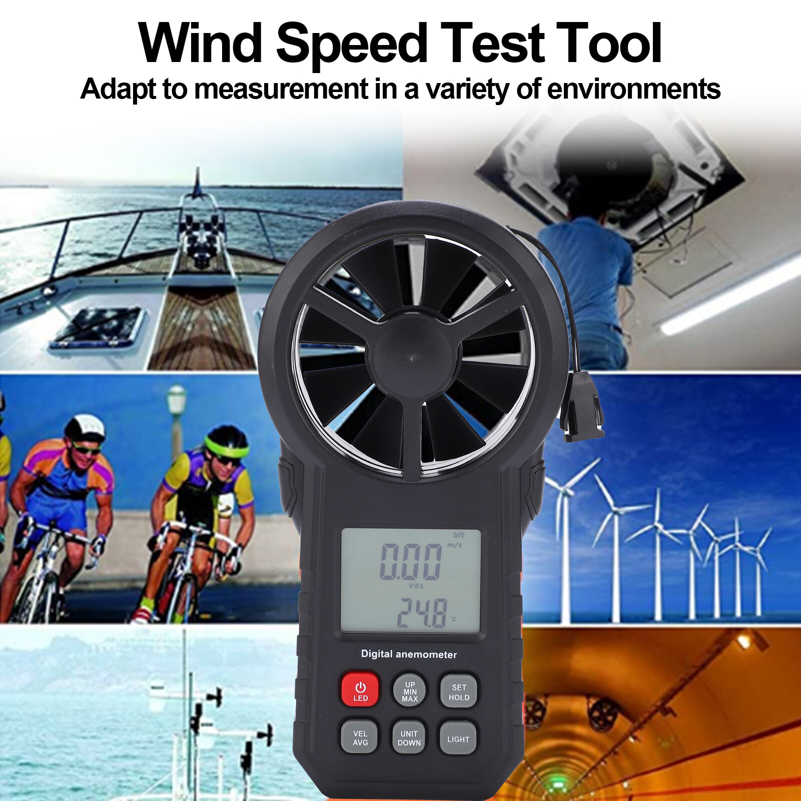 Anemometer Wind Speed Meter Wind Speed Test Tool Wind Speed Tester with ...