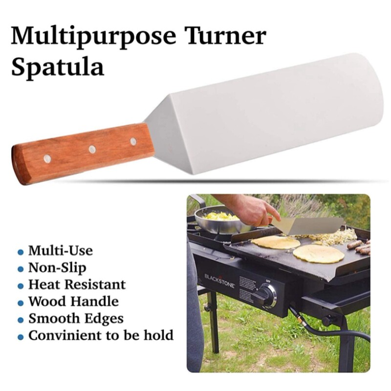 Stainless Steel Burger Spatula,Square Spatula Cooking Scraper Hamburger ...