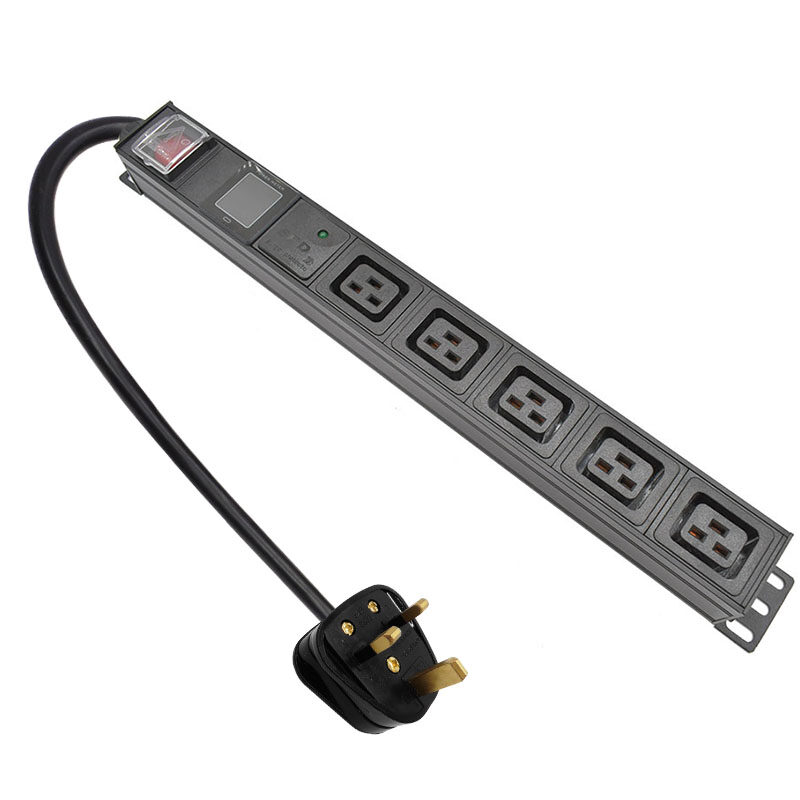 Pdu Power Strip C19 Output 5ac Socket With Current Display Meter C13 7004
