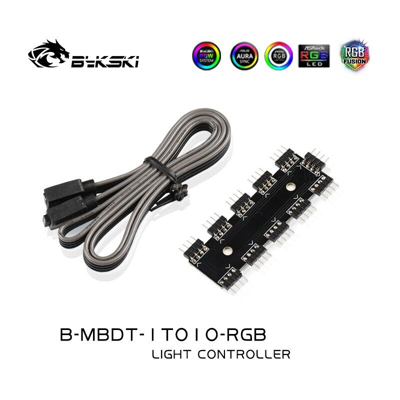 Bykski RGB /A-RGB Hub / RGB header extend 1 to 10 / For 4pin 12v RGB ...