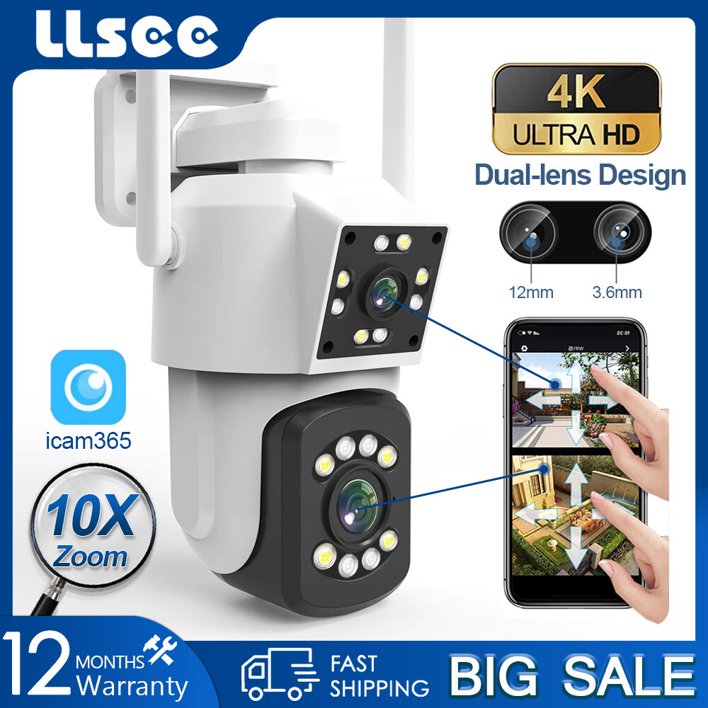 LLSEE icam365 10X zoom, dual lens, CCTV outdoor kamera tanpa wayar ...