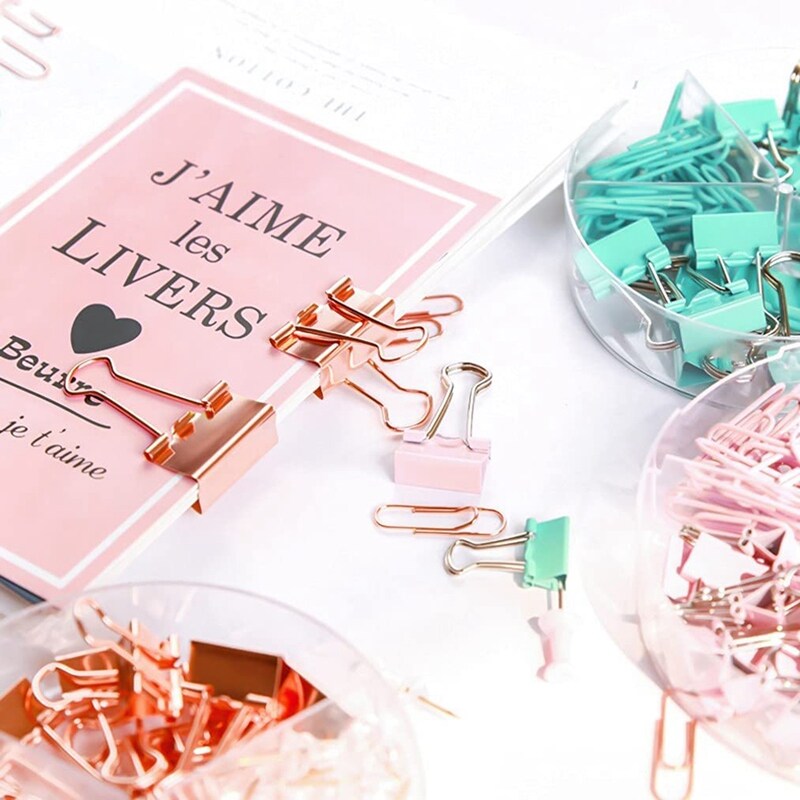 Box Pack Paper Clips Binder Clips Push Pins Set(72 Pcs Per Box ...