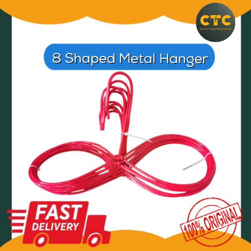 Penyangkut Baju Besi 8 Shape / Metal clothes Hanger/ PVC Wrap Steel ...