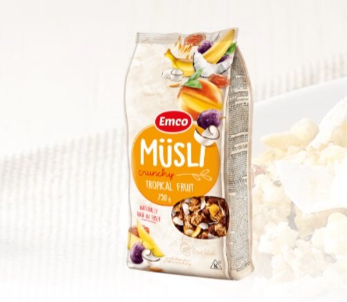 Emco Crunchy musli with tropical fruits chocolate hazelnut 750g big ...