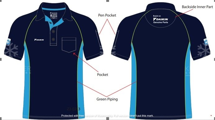 [100% FROM DAIKIN] Daikin Polo Shirt / Aircond Technician Cotton T ...