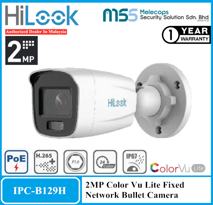 HiLook IPC-B129H 2MP ColorVu Lite 4mm Fixed Bullet Network Camera | Lazada