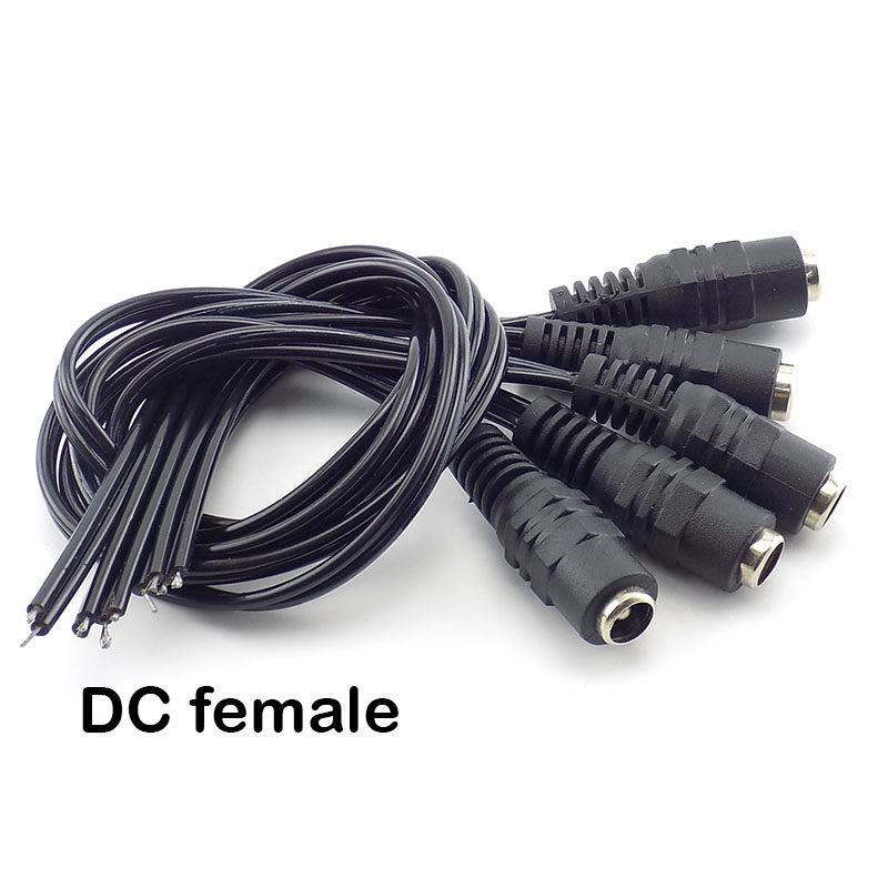 DC 5.5x2.1mm Female Male Plug Jack Power Supply Cable Wire Connecter ...