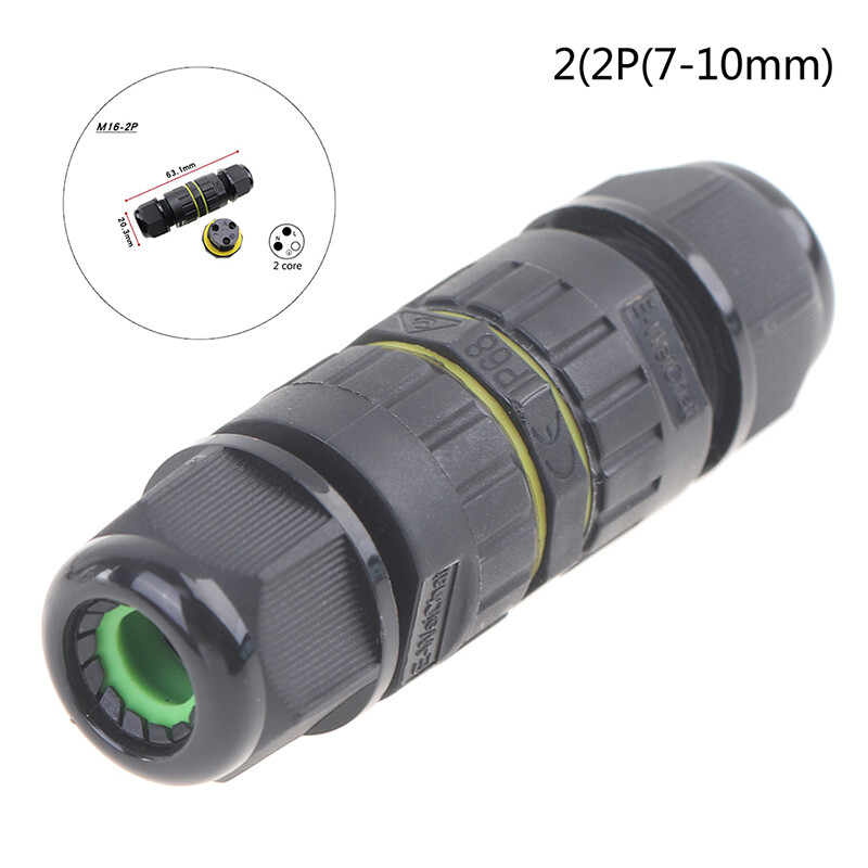 M16 IP68 Cable Connector 2/3pin 3.5-10mm AC DC 450V 15A Waterproof ...