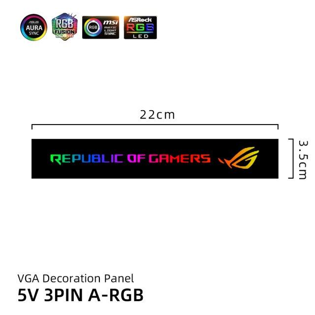 Gpu Side Rgb Plate Vga Decoration Panel Customization 5v A-rgb Graphics ...