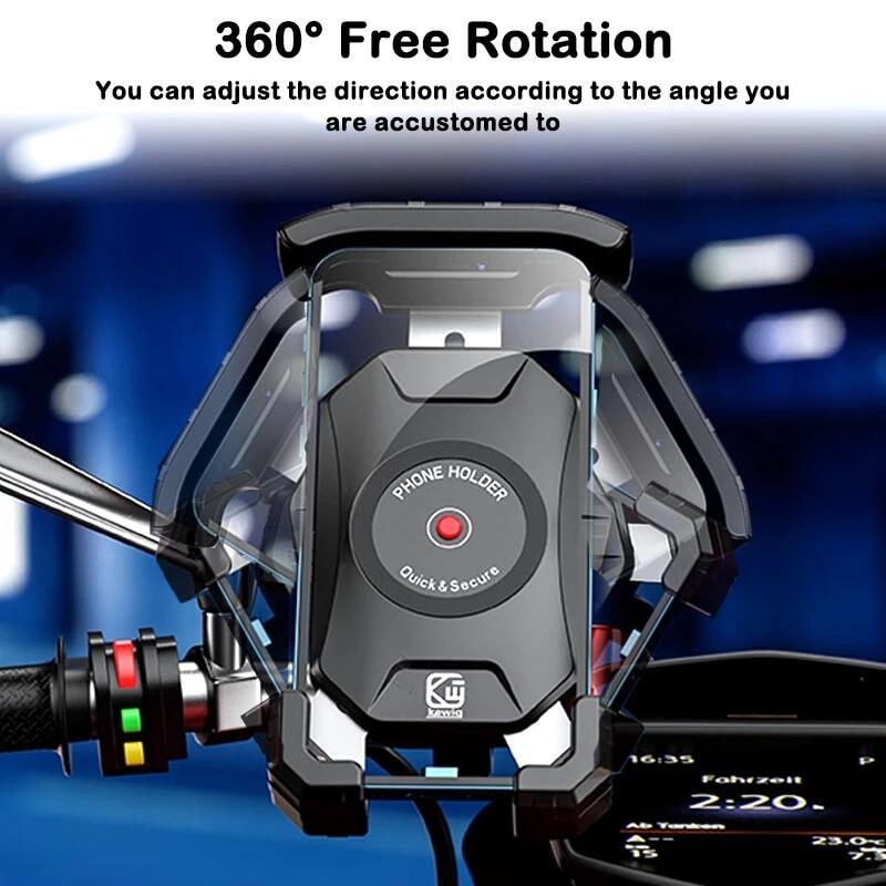 Motorbike Motorcycle Phone Holder Wireless Charging USB Charger For ...