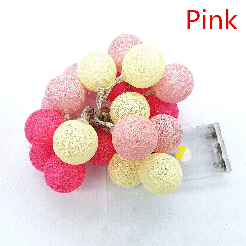 【TaroBall】2M Hollow Out Cotton Ball LED Lamp String Lights Battery ...