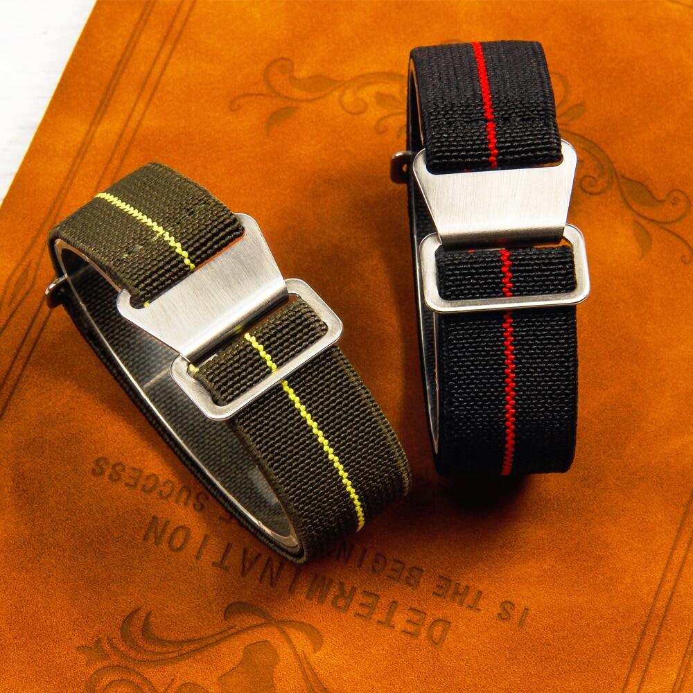 60's French Army NATO Parachute Elastic Nylon Watchband for Seiko Water ...
