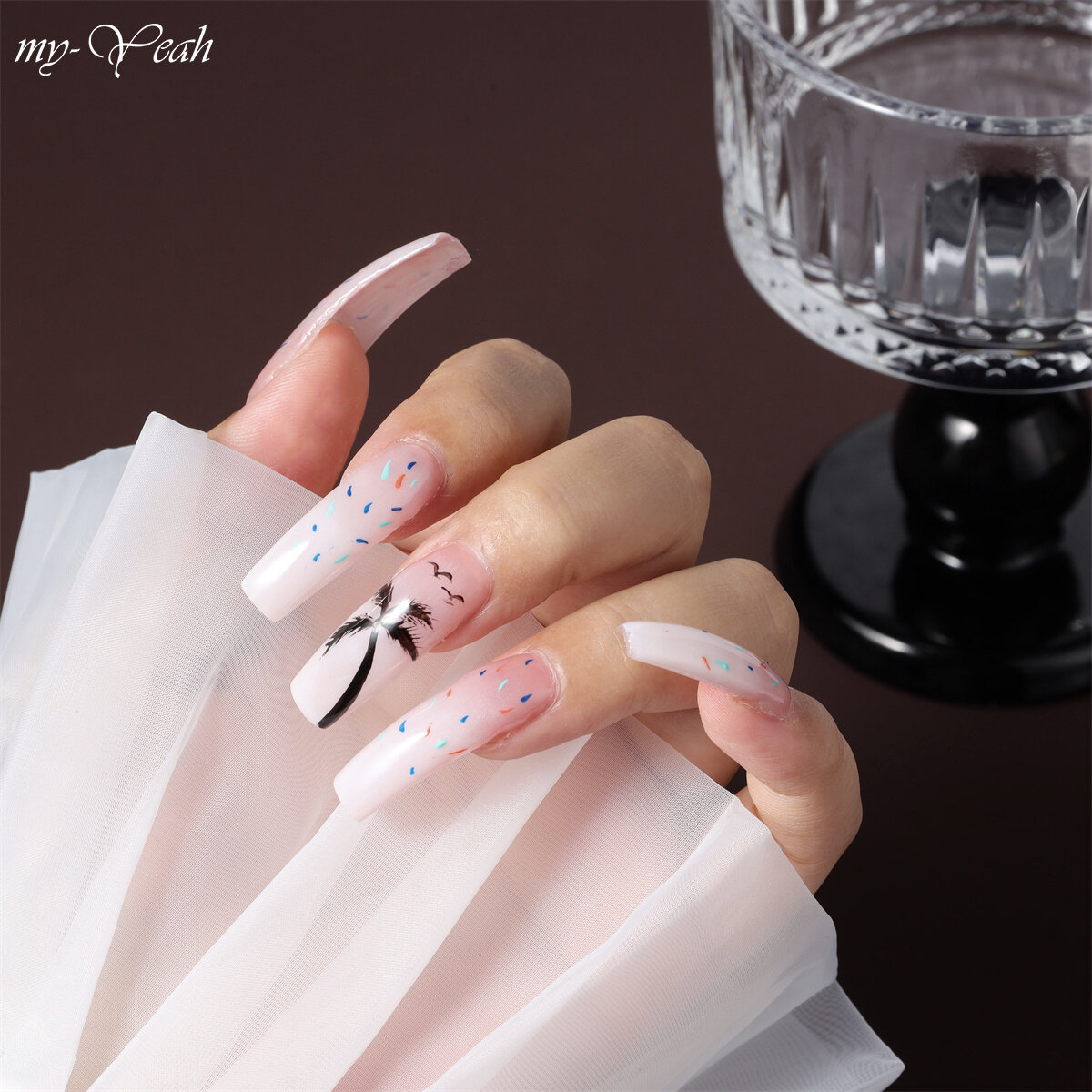 Myyeah 500pcs Claw Shape Curved Fake Nail Tips Half Cover Long Hawk ...