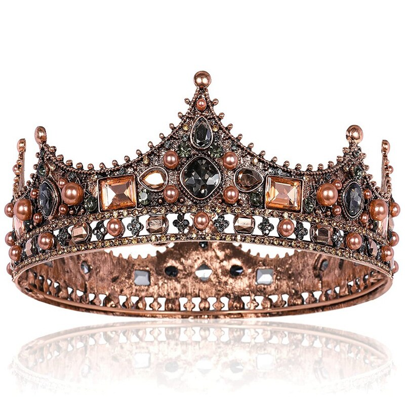 King Crowns for Men - Baroque Vintage Rhinestone Crystal Crown, Men's ...