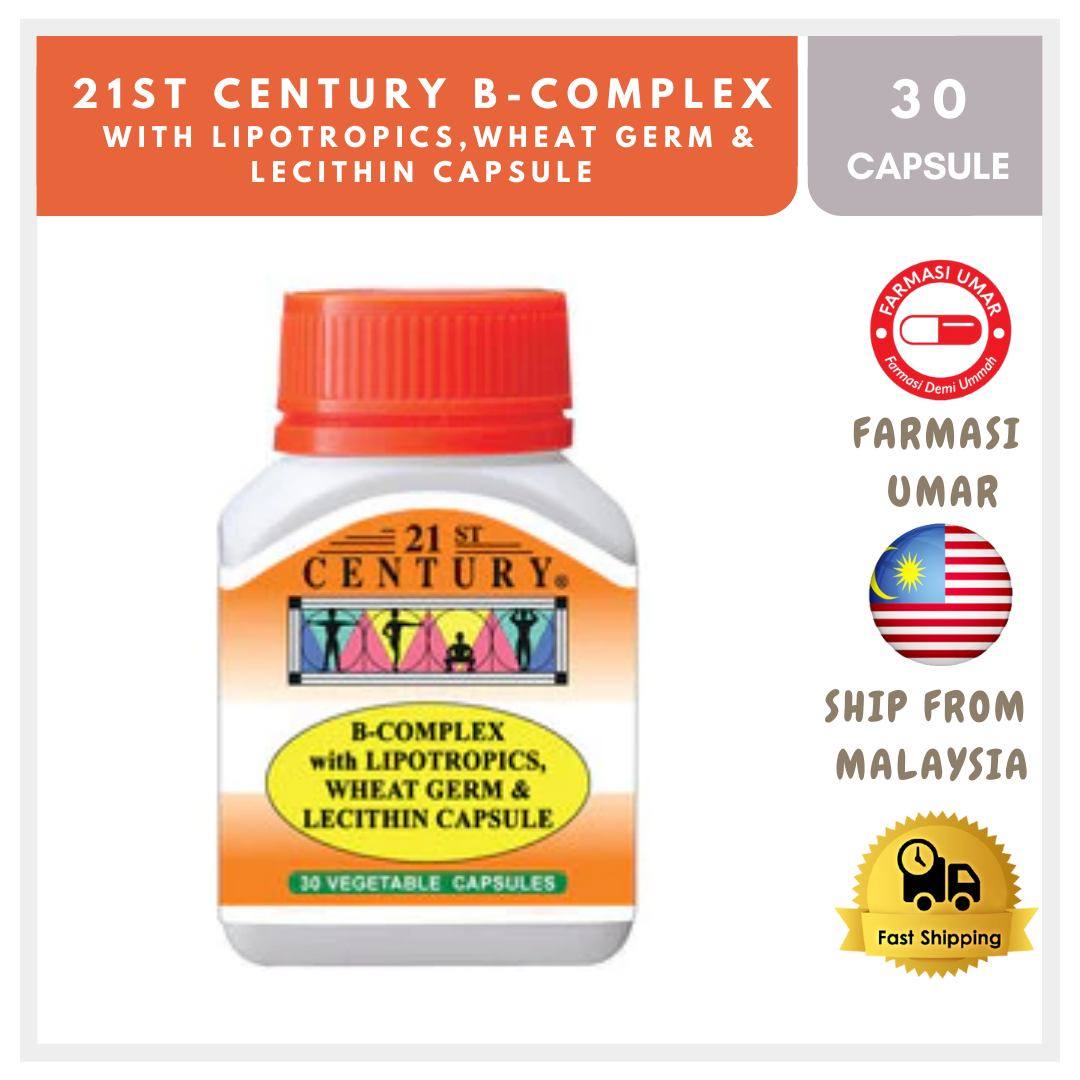 21ST CENTURY B-COMPLEX WITH LIPOTROPICS , WHEAT GERM & LECITHIN 30 ...
