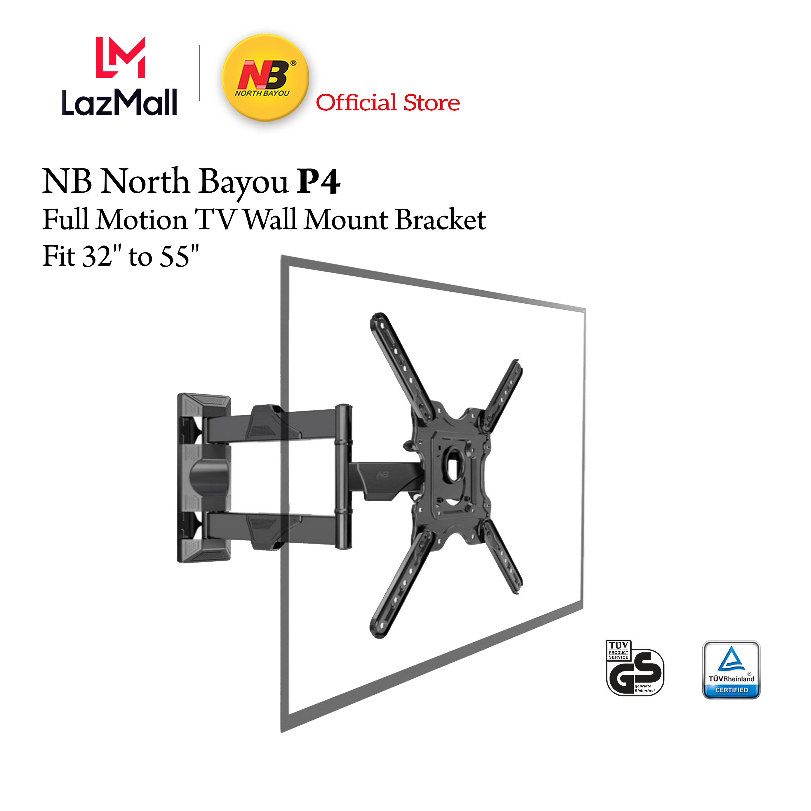 NB North Bayou P4 32 to 55 inch Full Motion Cantilever TV Wall Mount ...