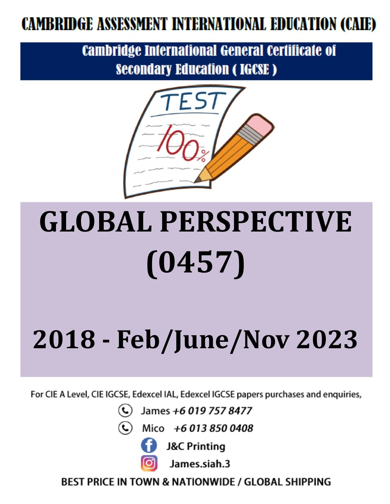 Cambridge Igcse Past Year Papers Global Perspectives 0457 (P1) 2018-Feb ...