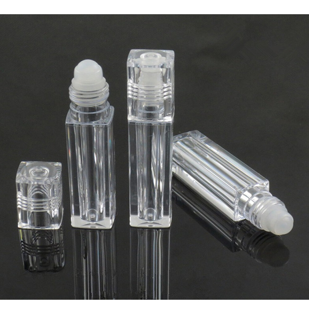 3pieces Portable Clear Cosmetic Square Perfume Vials Container Roller ...