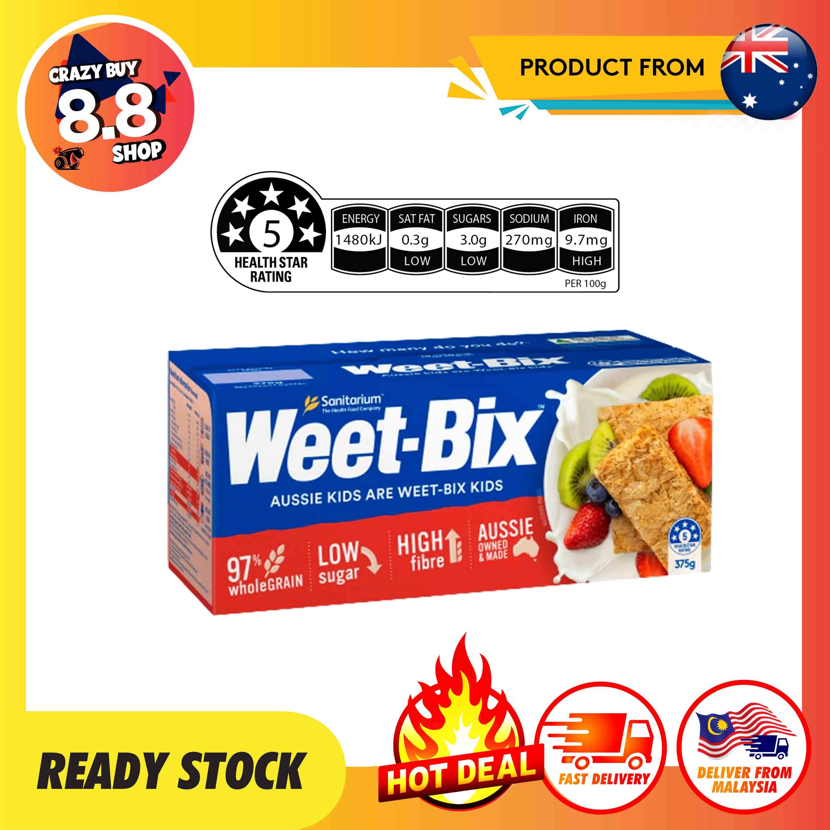 (Australia) Sanitarium Weet-Bix (375g) Breakfast Cereal Wholegrain Oat ...