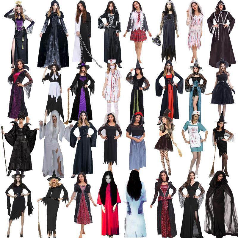 Adult Female Cos Wizard Vampire God of Death Costume Halloween Horror ...