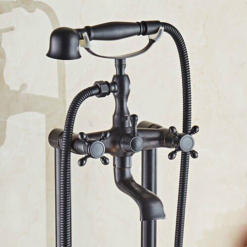 Bathroom Bathtub Faucets Floor Stand Telephone Shower Faucets Double ...