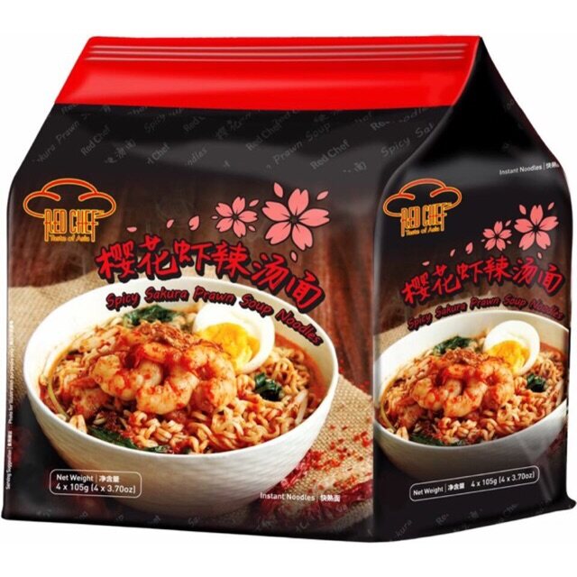 Red Chef Instant Noodles Spicy Sakura Prawn 4x100g | Lazada