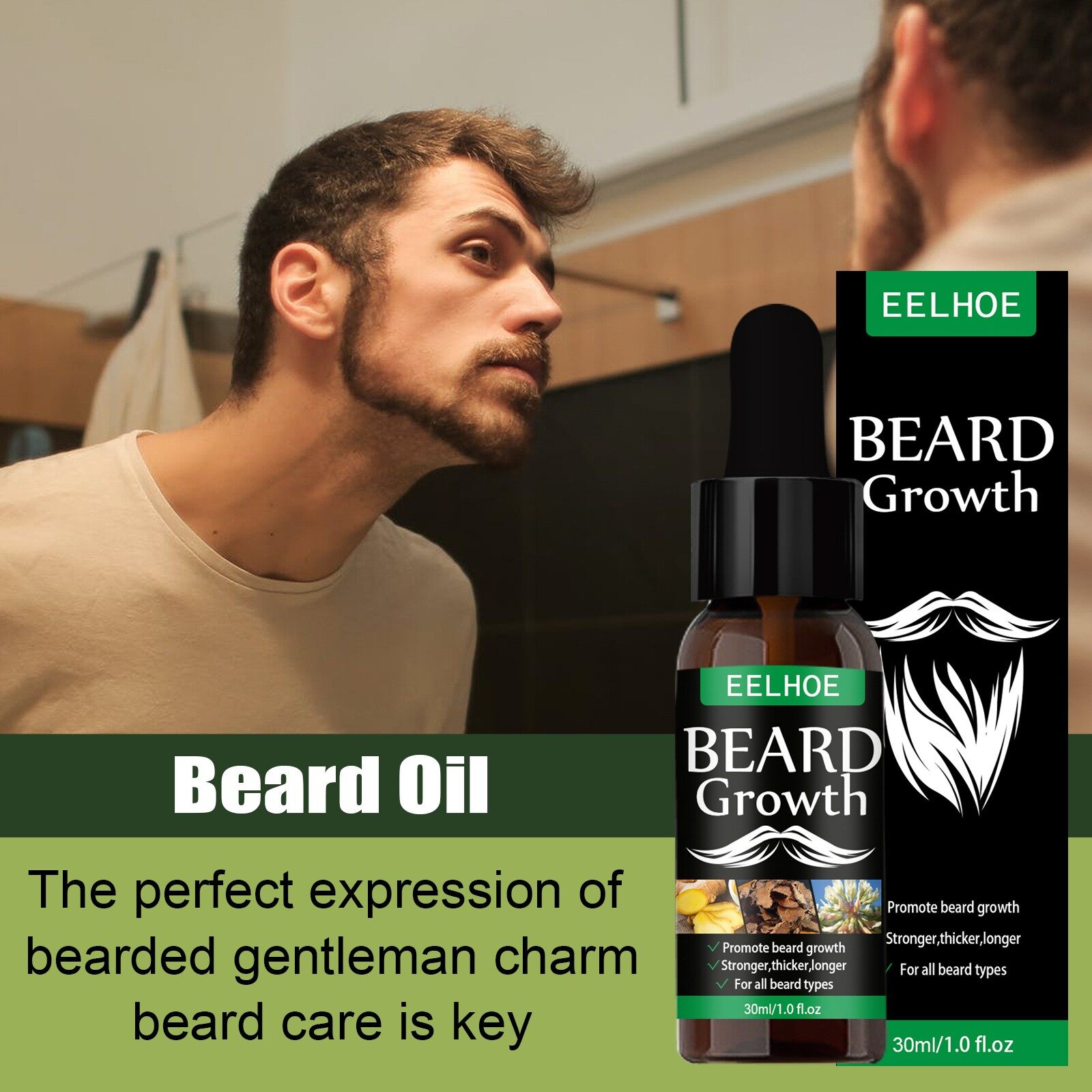 CCT Men Liquid Beard Growth Fast Enhance Facial Nutrition Moustache ...