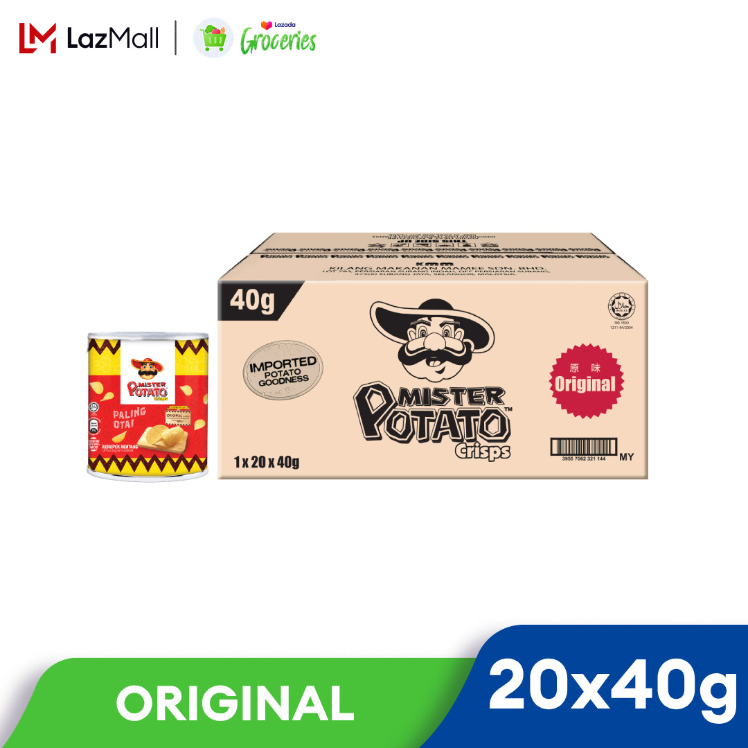 [CARTON] Mister Potato Crisps -Original 20 x 40G | Lazada