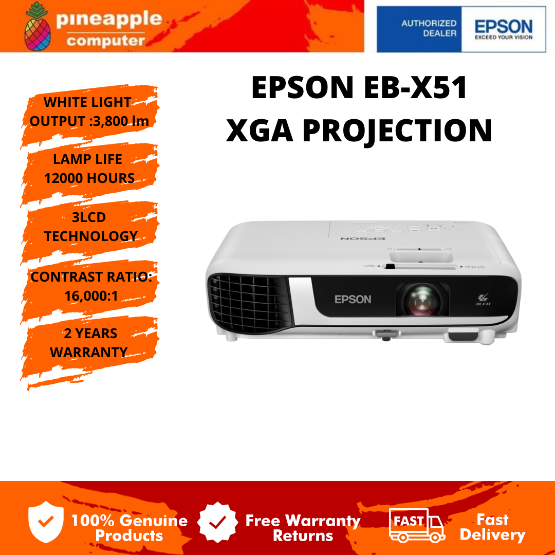 Epson EB-X51 (Replacement of EB-X41) XGA 3LCD Projector | Lazada