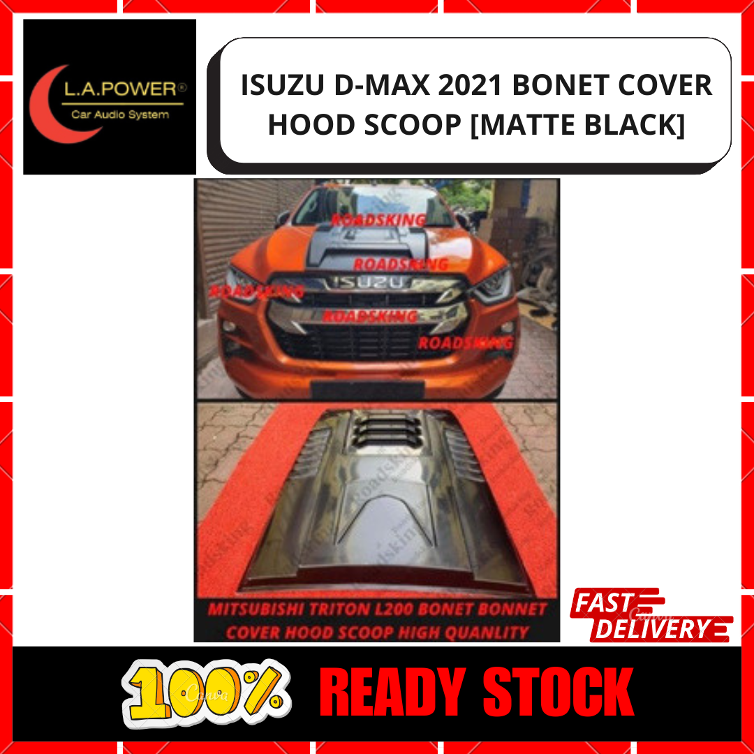 ISUZU DMAX D-MAX 2021 BONET BONNET COVER HOOD SCOOP [ MATTE BLACK ...