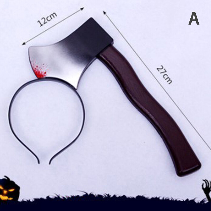 [Mimar] Fake Saw Ax Knife Scary Halloween Headband Tricky Props Horror ...