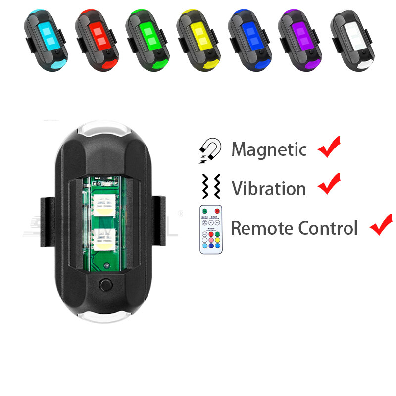 SEAMETAL LED Strobe Light Motorcycle Flashing Light USB Charging Vibration Sensing Tail Light ...