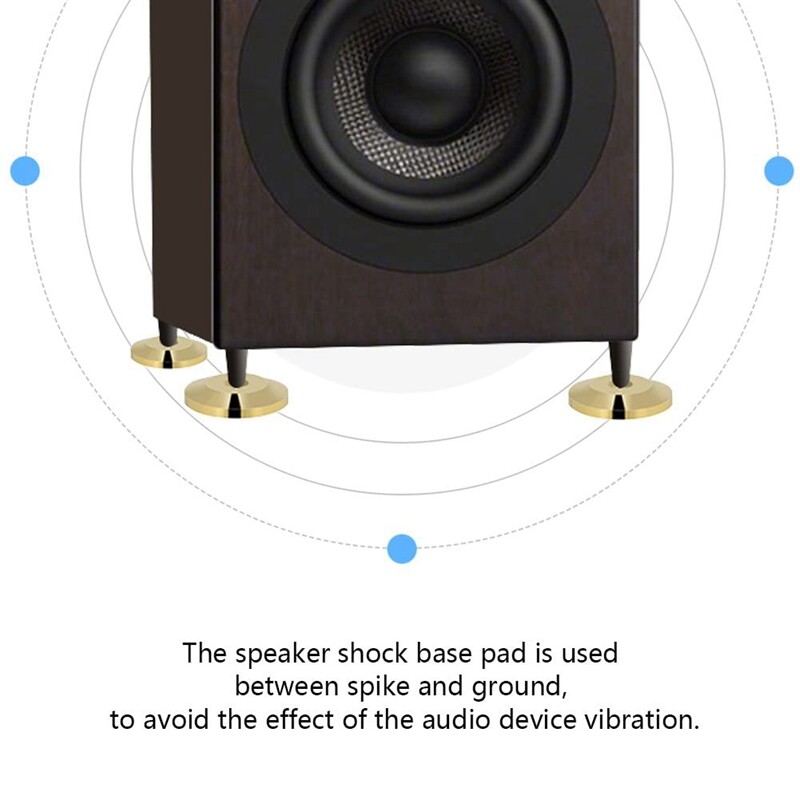 8 Pcs Universal Copper Speaker Spikes Pads Speaker Shock Base Pad ...