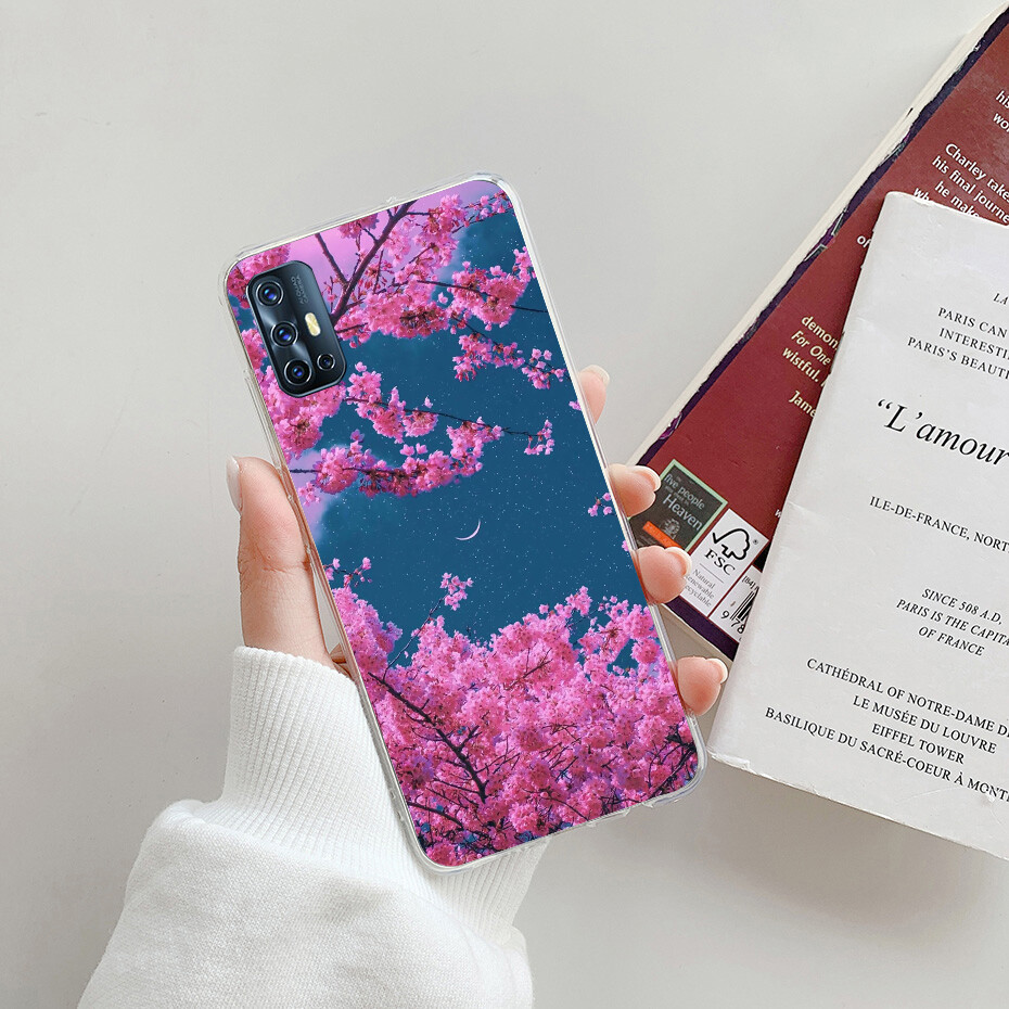 For Vivo V19 Neo Case Transparent Printed TPU Soft Back Protective ...