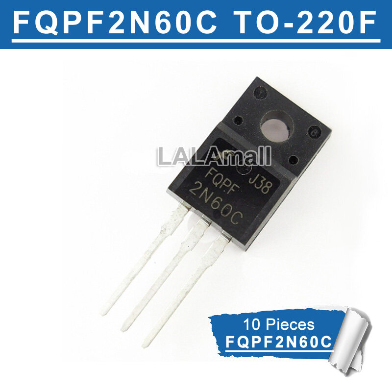 10pcs FQPF2N60C TO-220F 2N60C 2N60 F2N60 TO220 FQPF2N60 TO-220 MOSFET ...