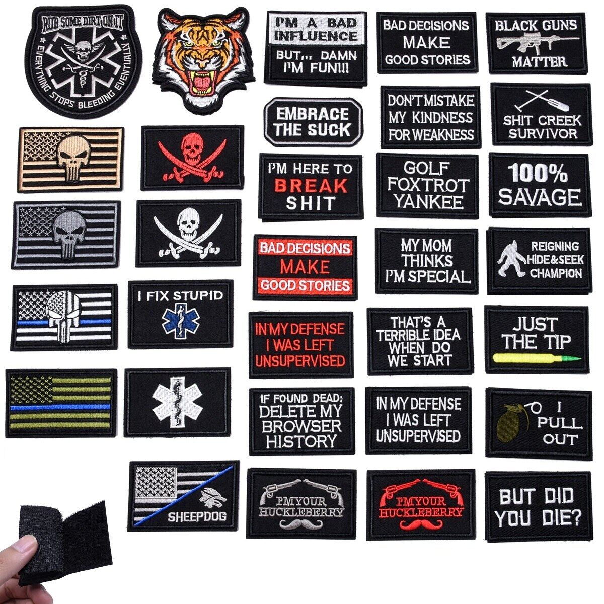 Velcro Patch ยุทธวิธี Morale Slogans กองทัพทหารป้ายป้ายปักสติกเกอร์ ...